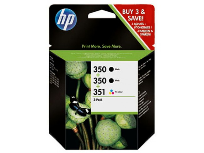 HP 350/350/351 Inkjet Print Cartridges 3-Pack Original Black,Cyan ...