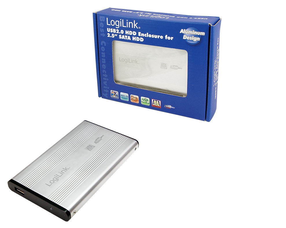 LogiLink UA0041A storage drive enclosure Silver 2.5"