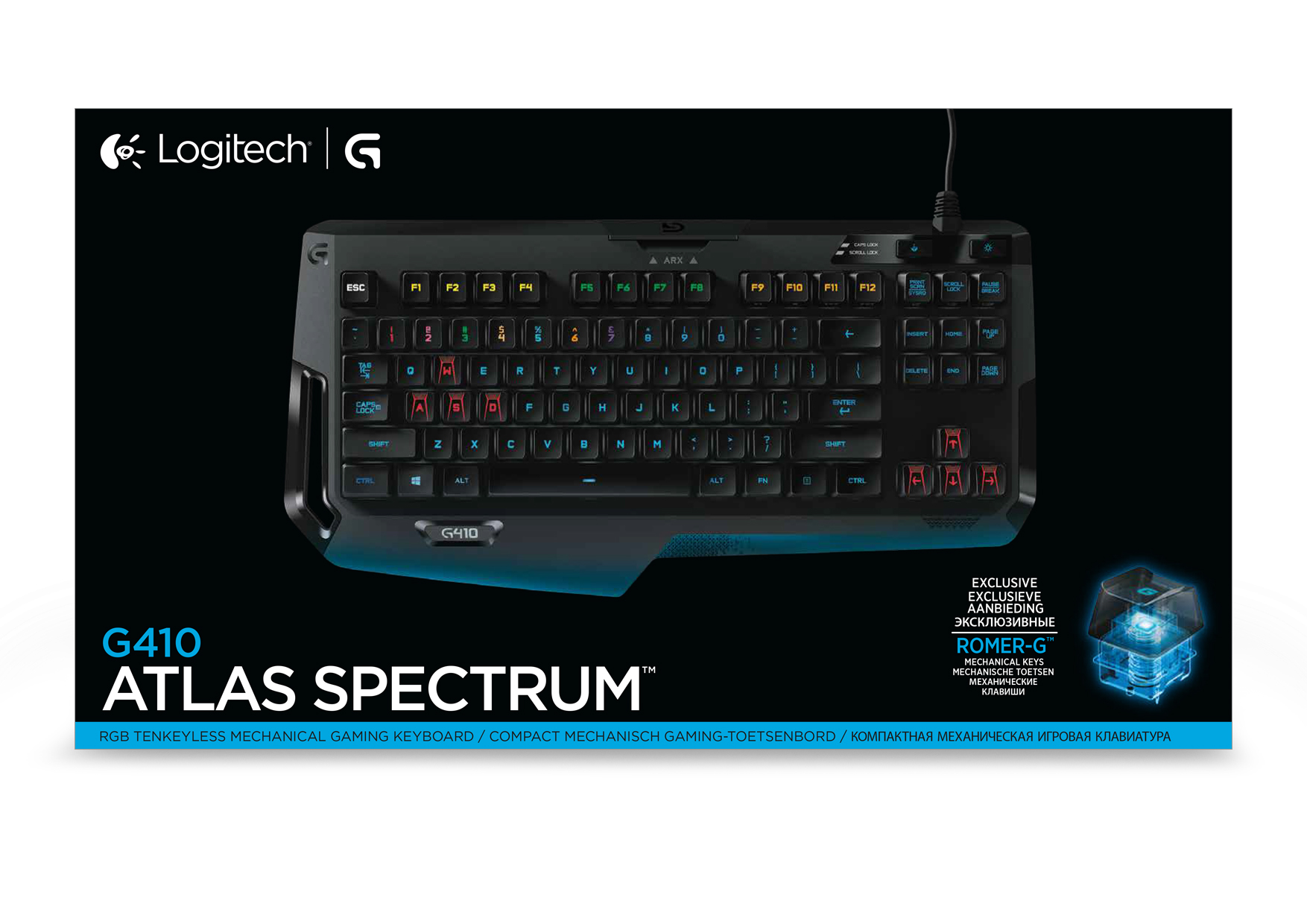 Logitech G G410 Atlas Spectrum keyboard USB QWERTY Nordic Black